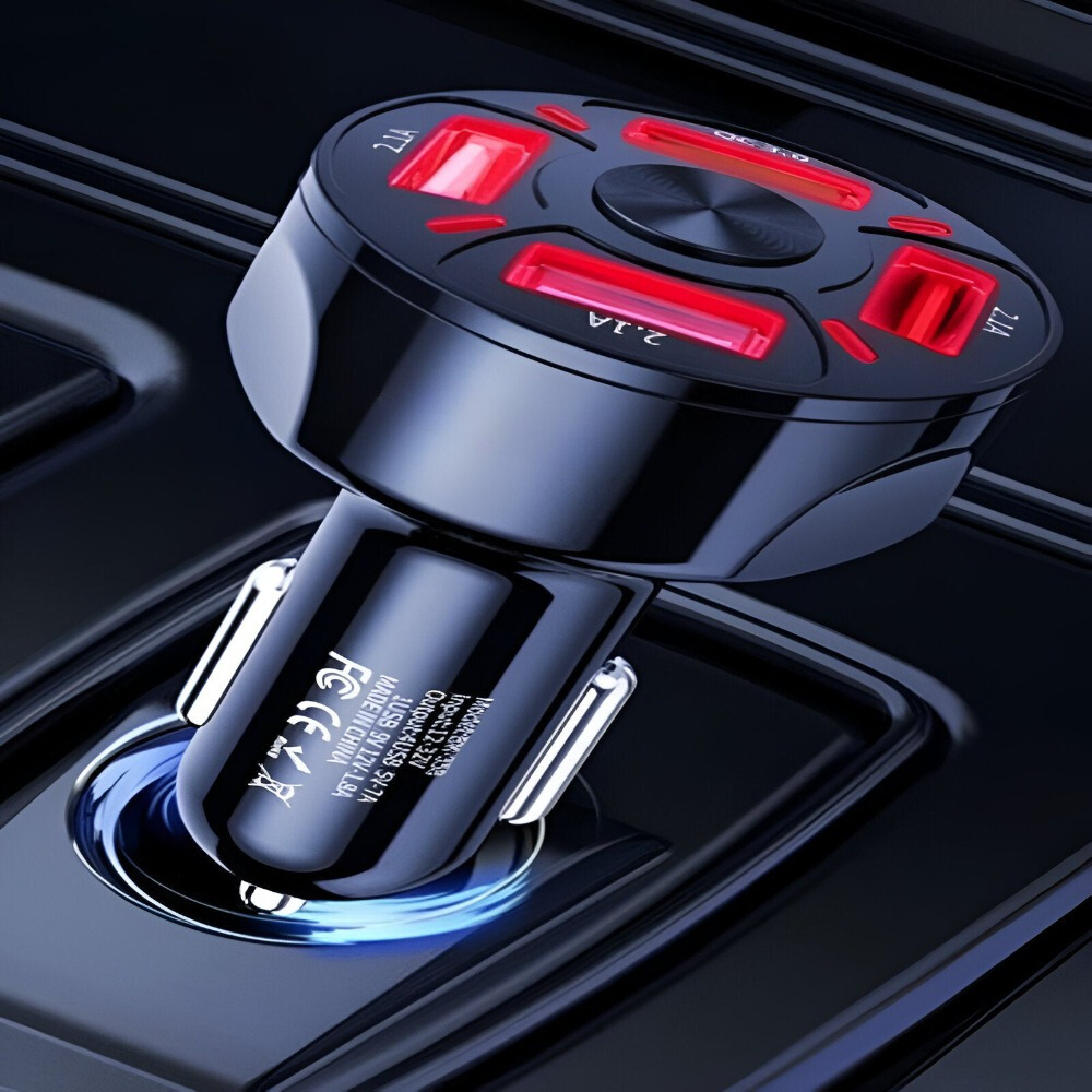 Incarcator Auto Bricheta, 4 Porturi USB, 2.1A, QC3.0, Indicator LED, 1 ...